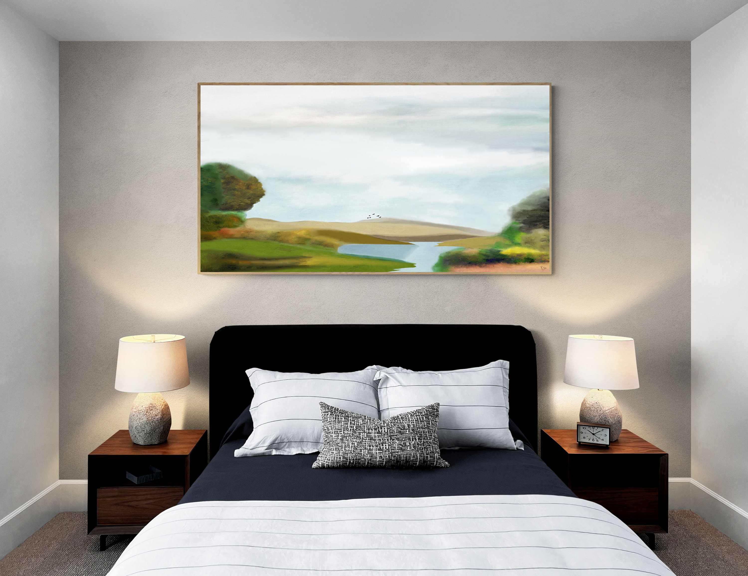Large Printable Landscape With Hills Forests Lakes and a Big - Etsy