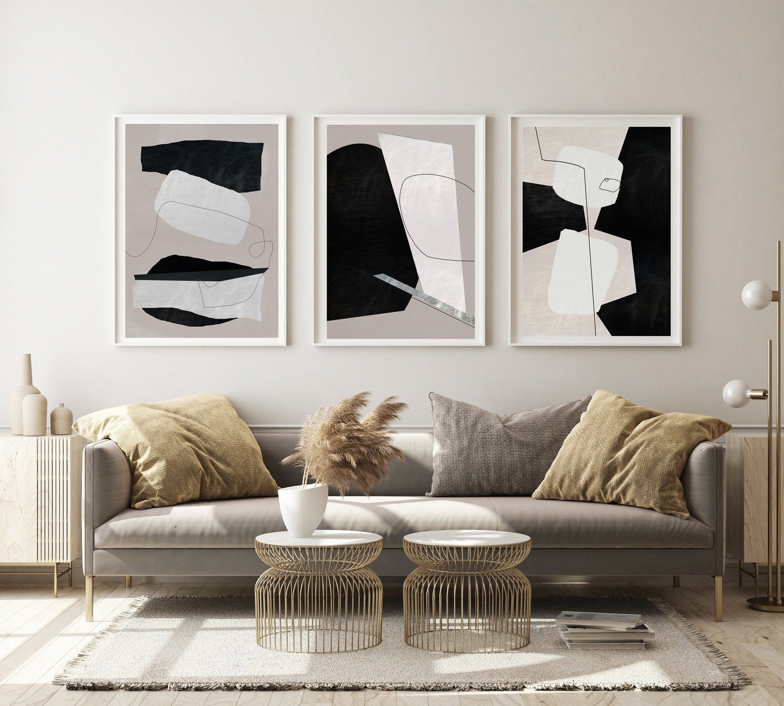 Nordic Abstract Wall Art Rustic Hues Subtle Colors | Etsy