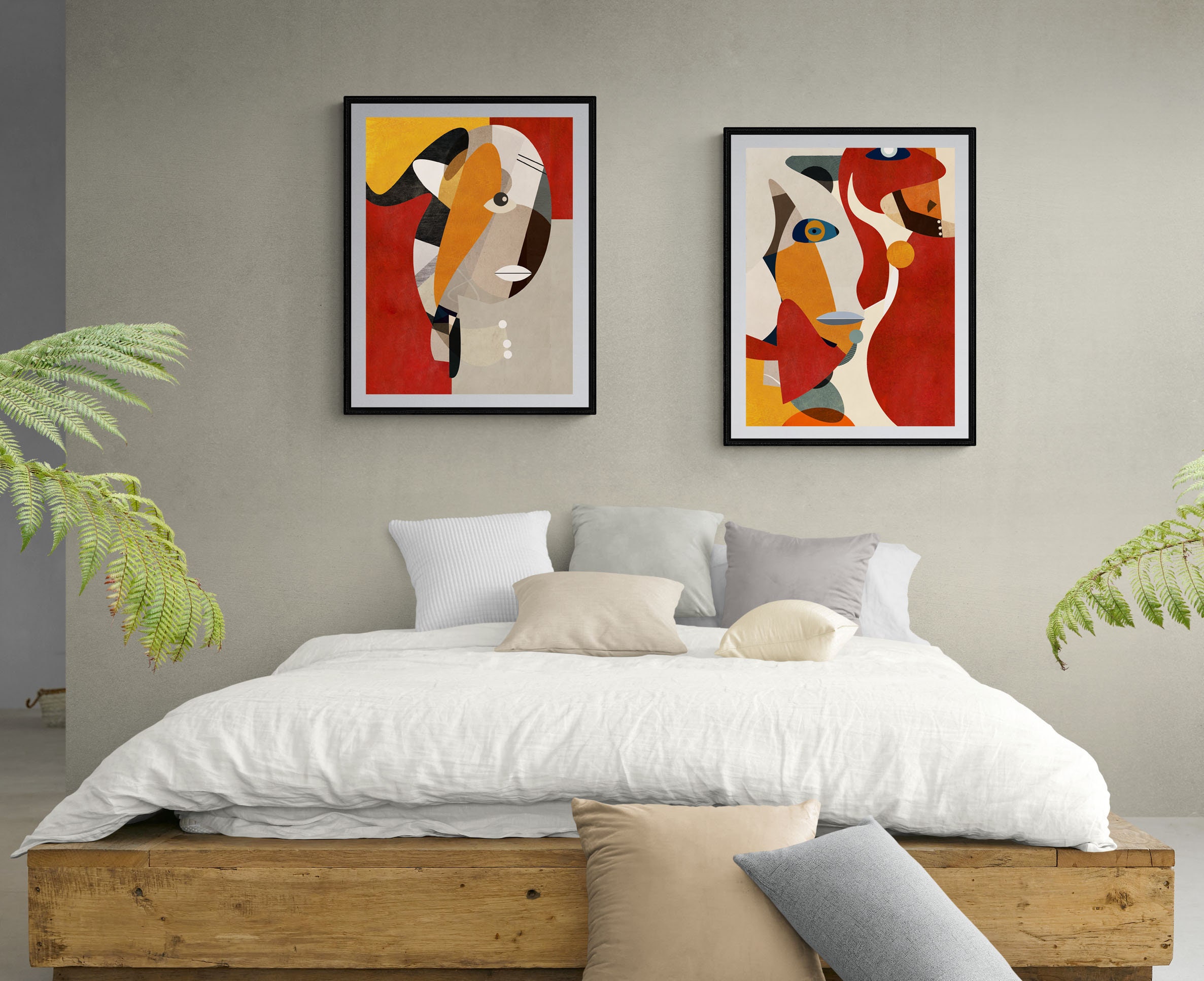 Abstract Wall Art Set of 2 Prints Modern Abstract Printable - Etsy
