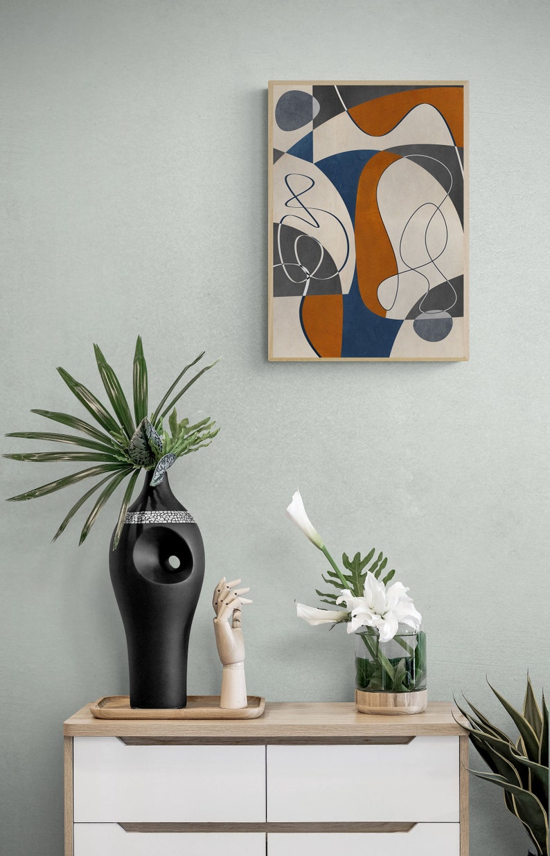 Abstract Wall Art Round Geometric Shapes Modern Contemporary - Etsy