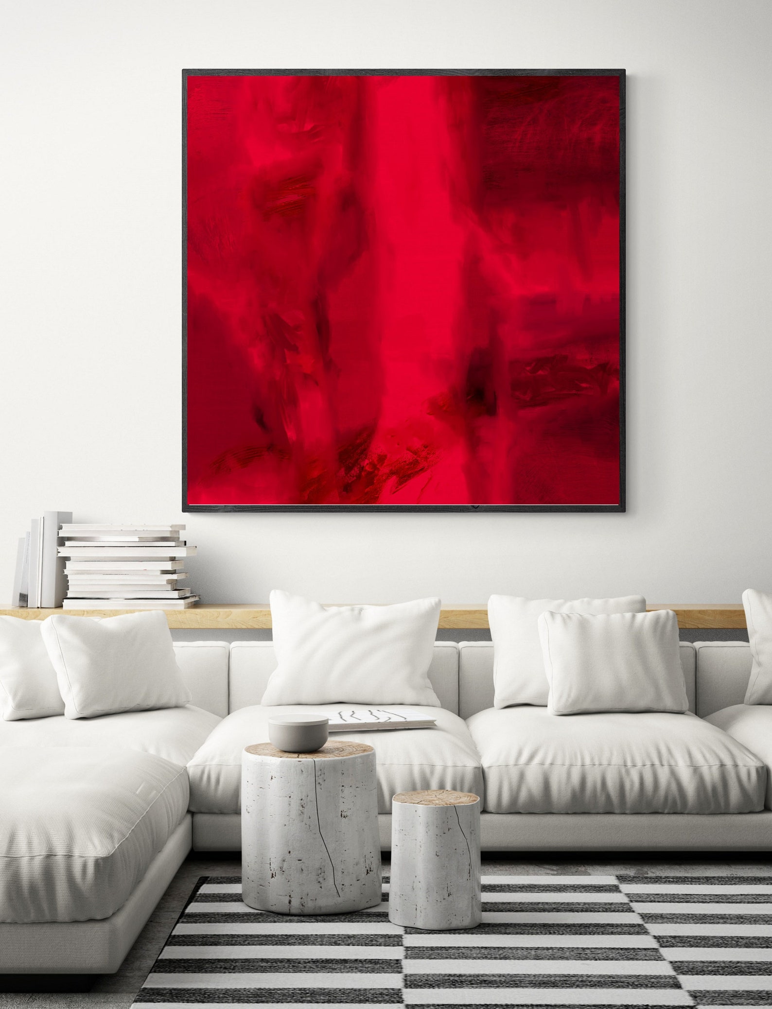 Large Red Printable Wall Art Minimalist Abstract Red Art - Etsy