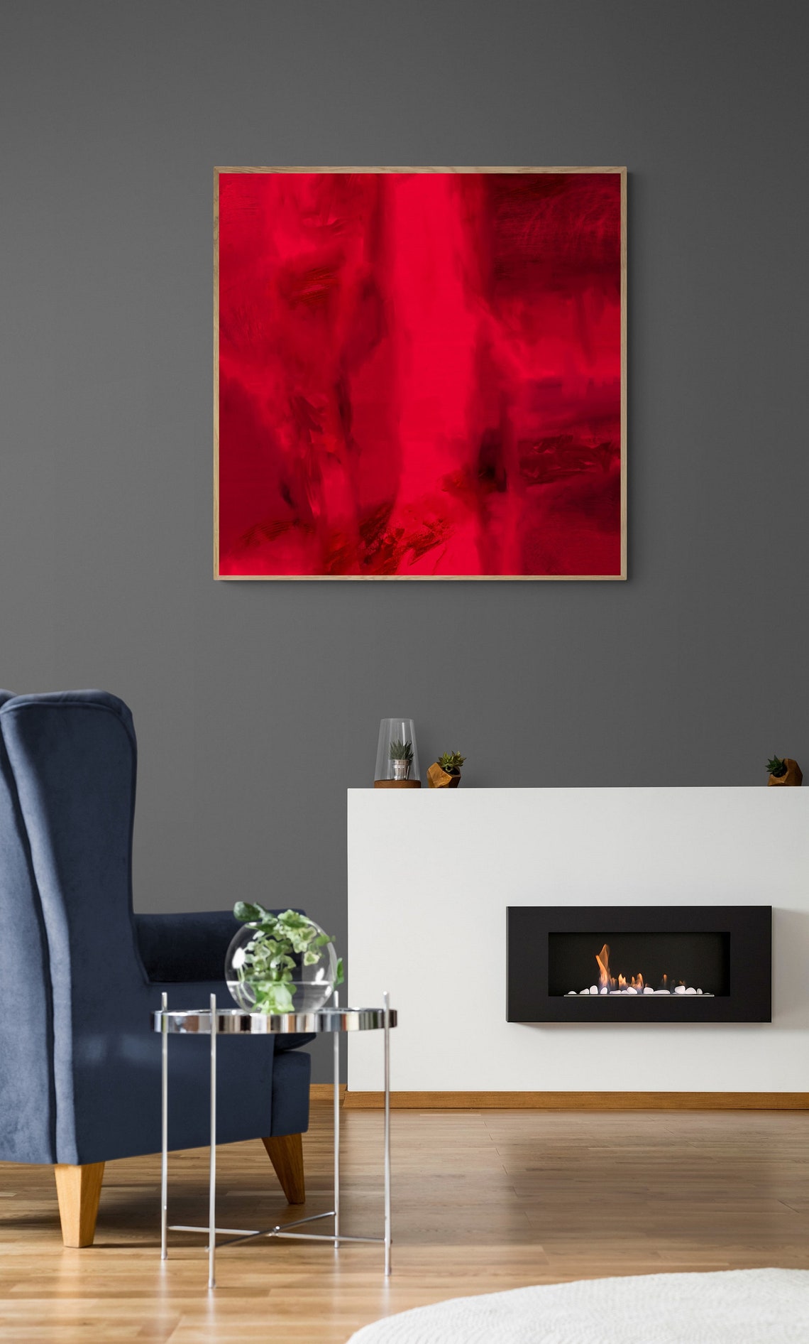 Large Red Printable Wall Art Minimalist Abstract Red Art - Etsy