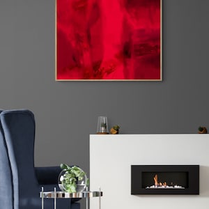 Large Red Printable Wall Art, Minimalist Abstract Red Art Print ...