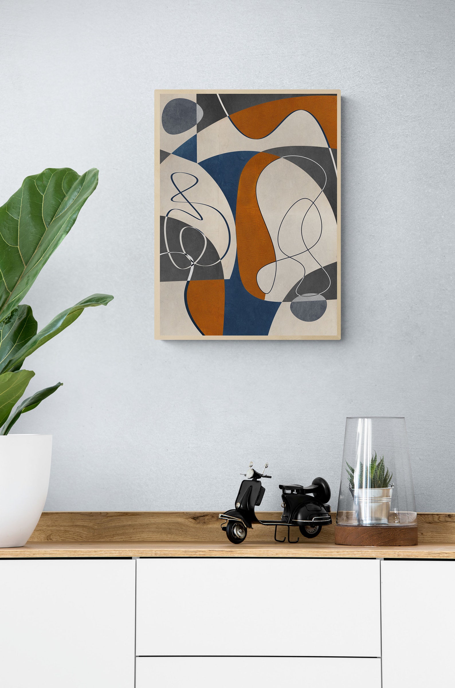 Abstract Wall Art Round Geometric Shapes Modern Contemporary - Etsy
