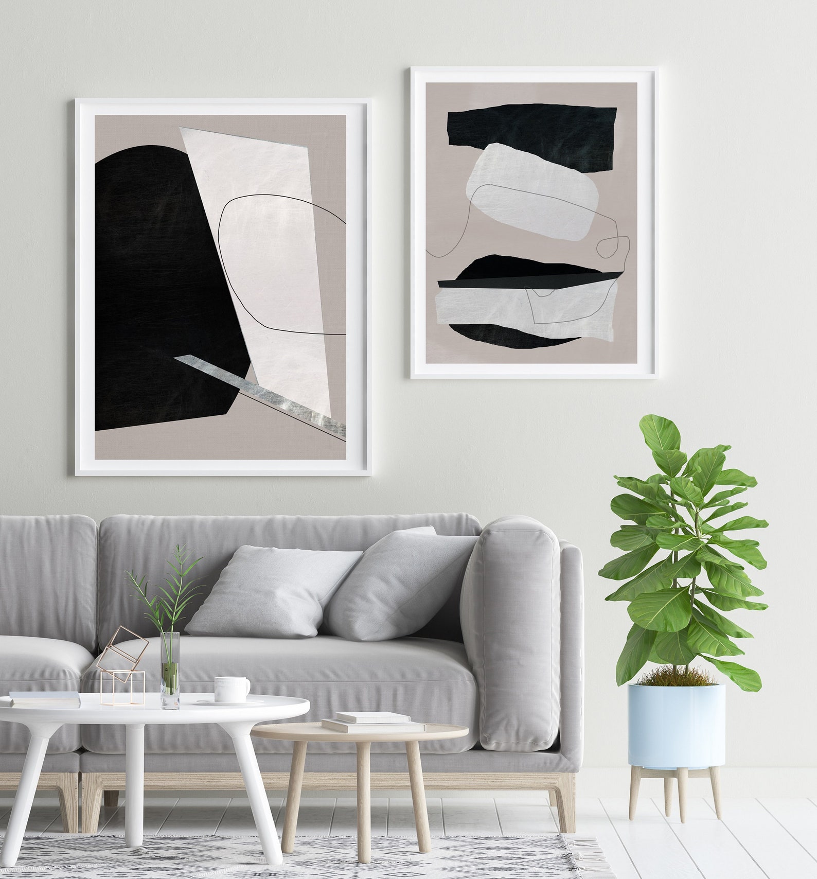 Nordic Abstract Wall Art Rustic Hues Subtle Colors | Etsy