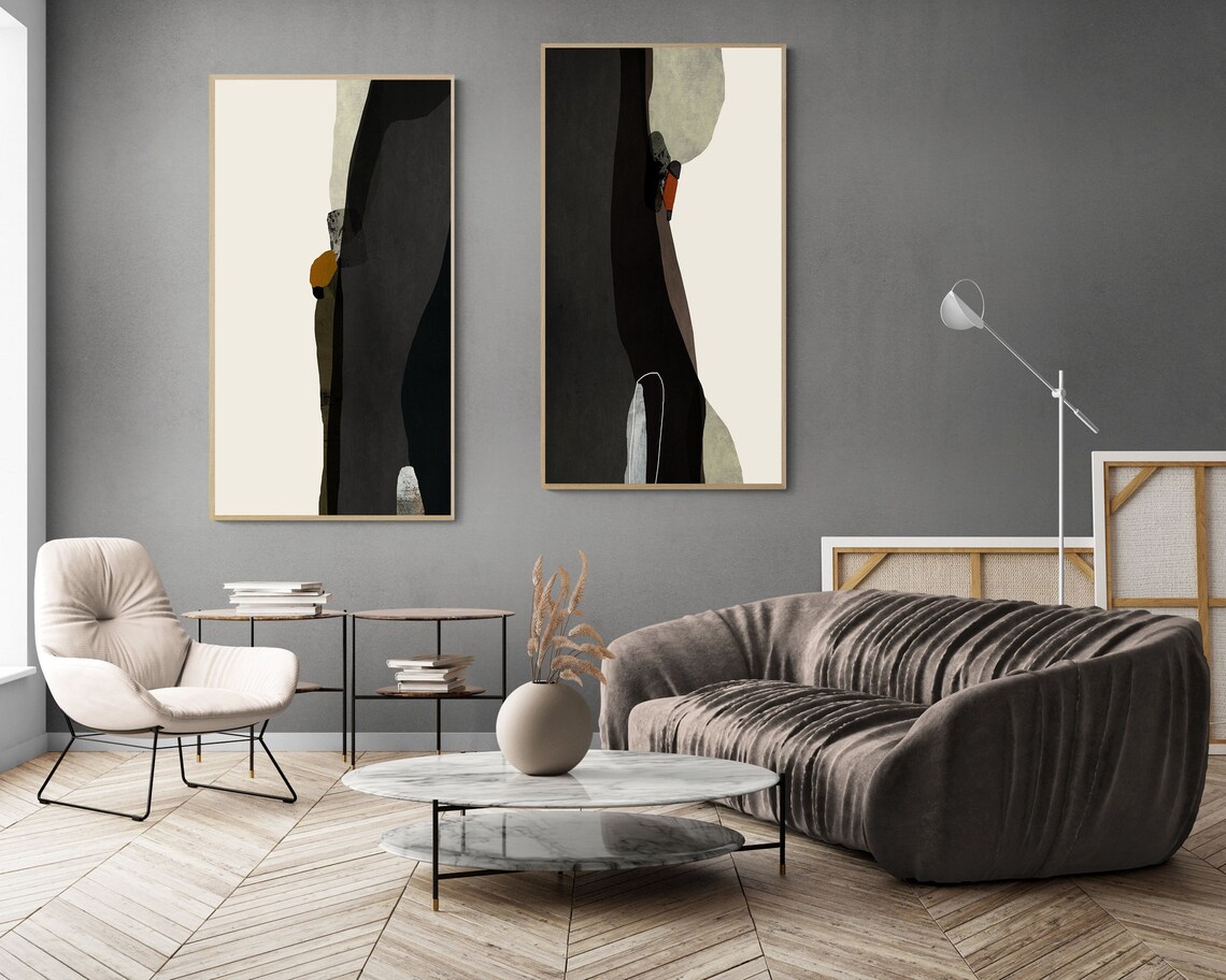 Abstract Wall Art Set of 2 Prints Printable Art Set Digital | Etsy