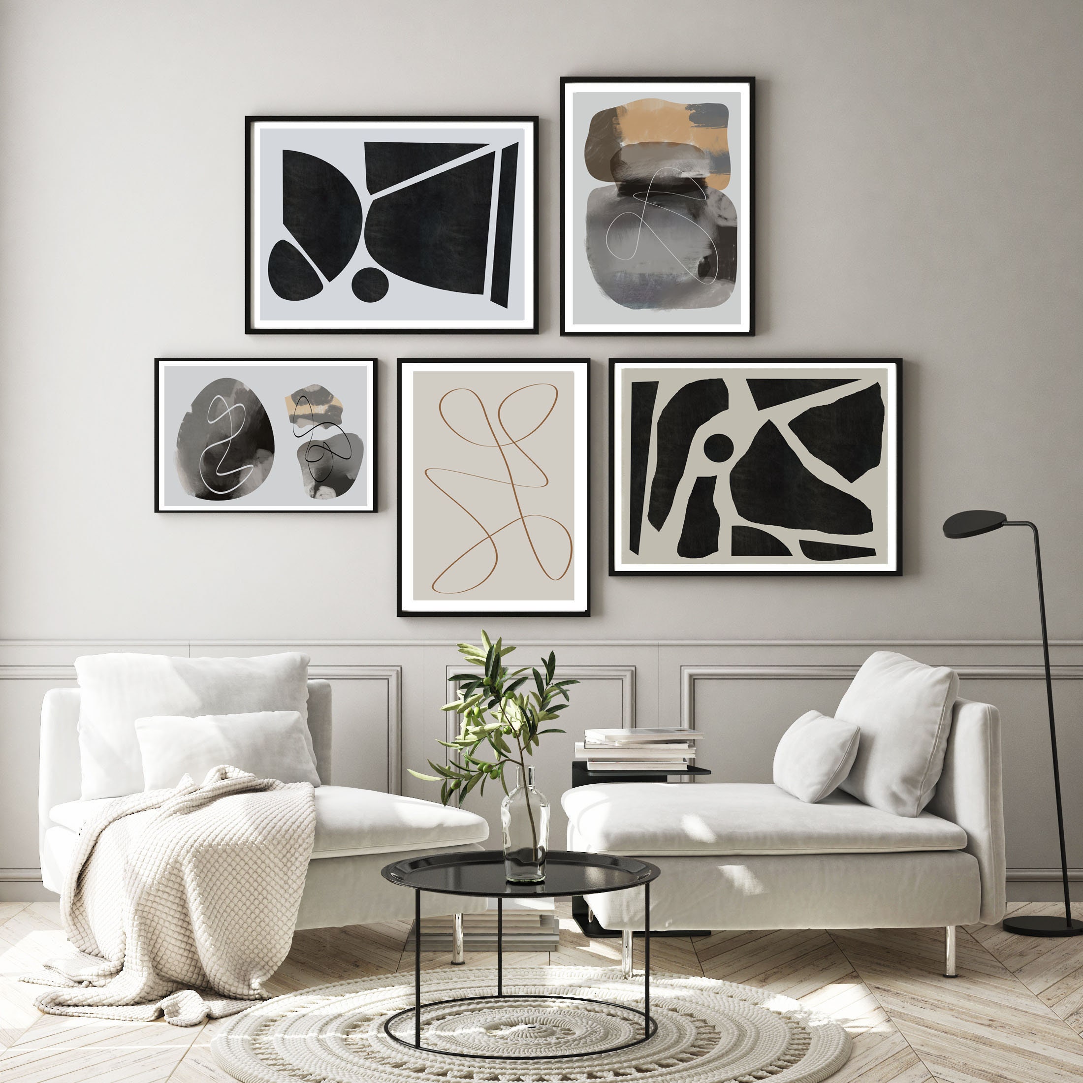 Set of 5 Minimalist Prints Gallery Wall Minimalist Printable | Etsy
