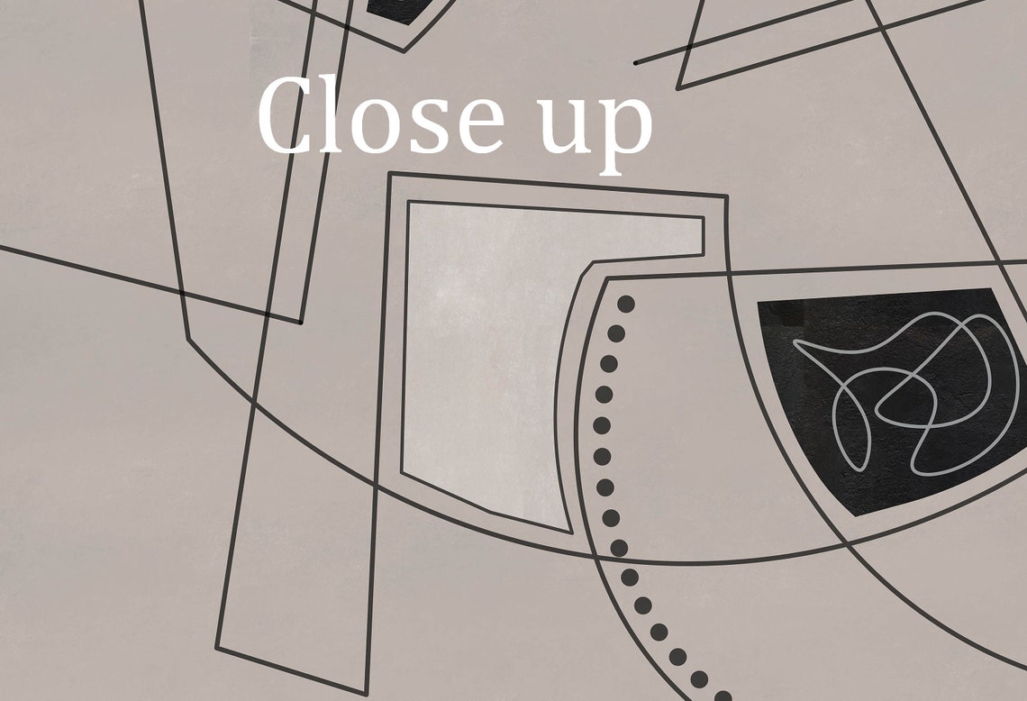 Large Square Minimalist Abstract Line Art With a Subtle Gray | Etsy