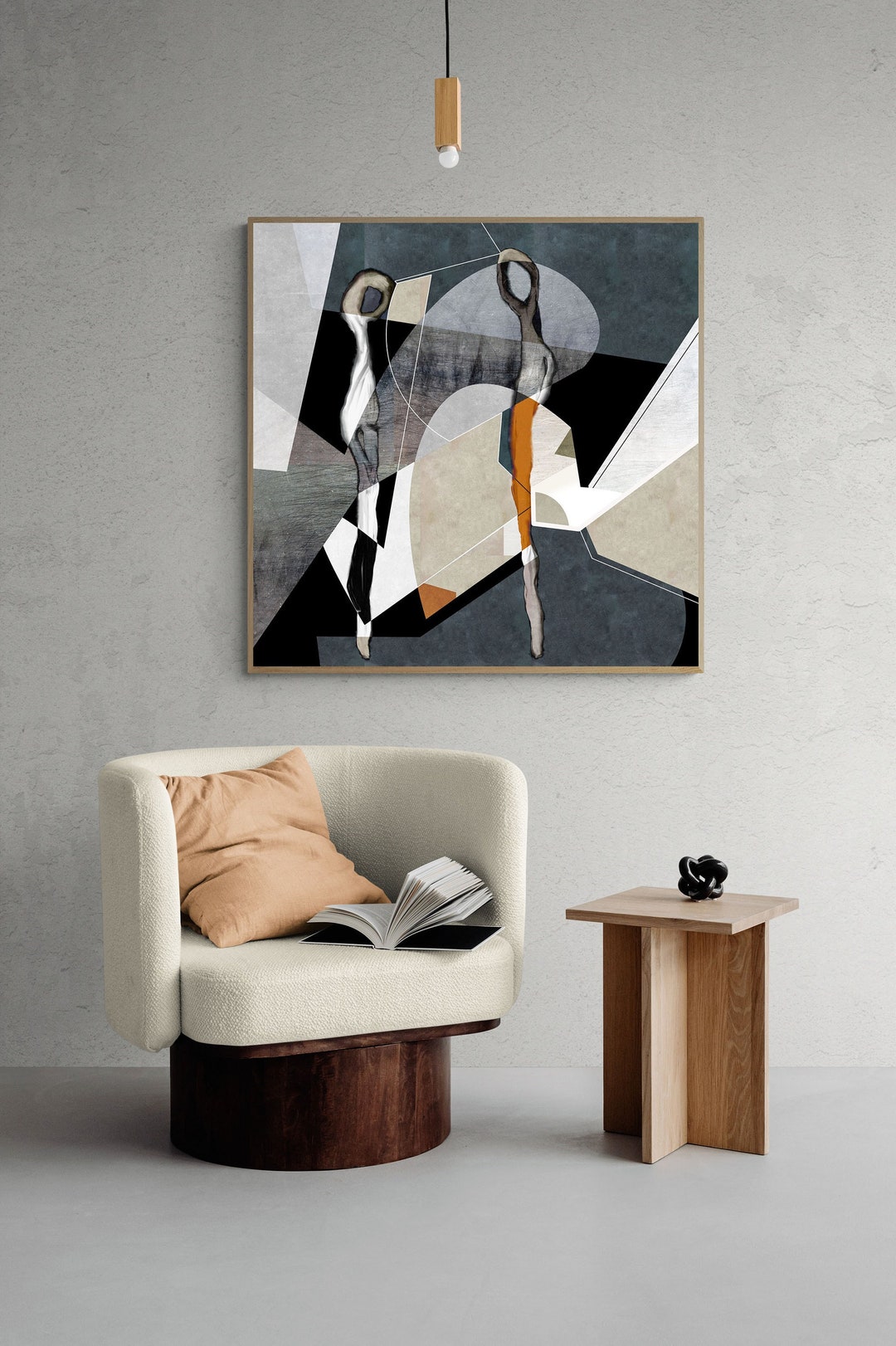 Minimalist Human Figures Abstract Art Print: Modern Wall Decor (30x30 ...