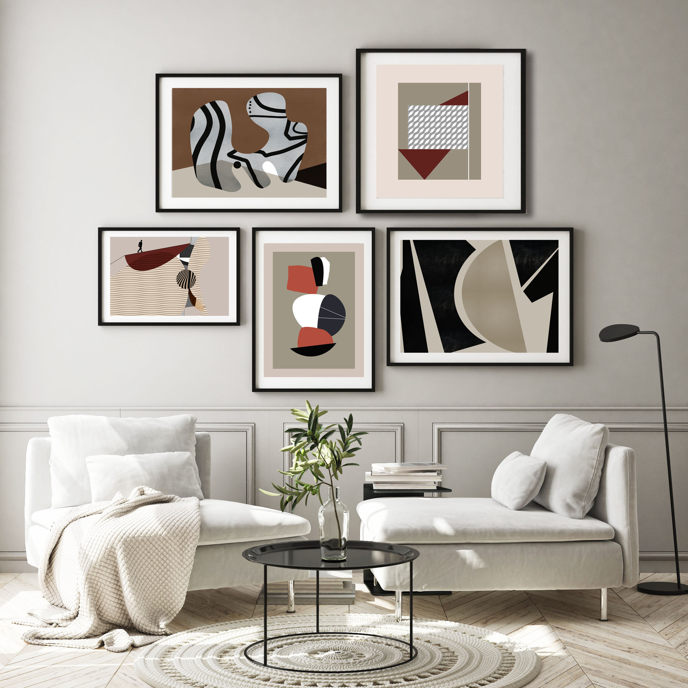 Set of 5 Minimalist Prints Gallery Wall Minimalist Printable - Etsy