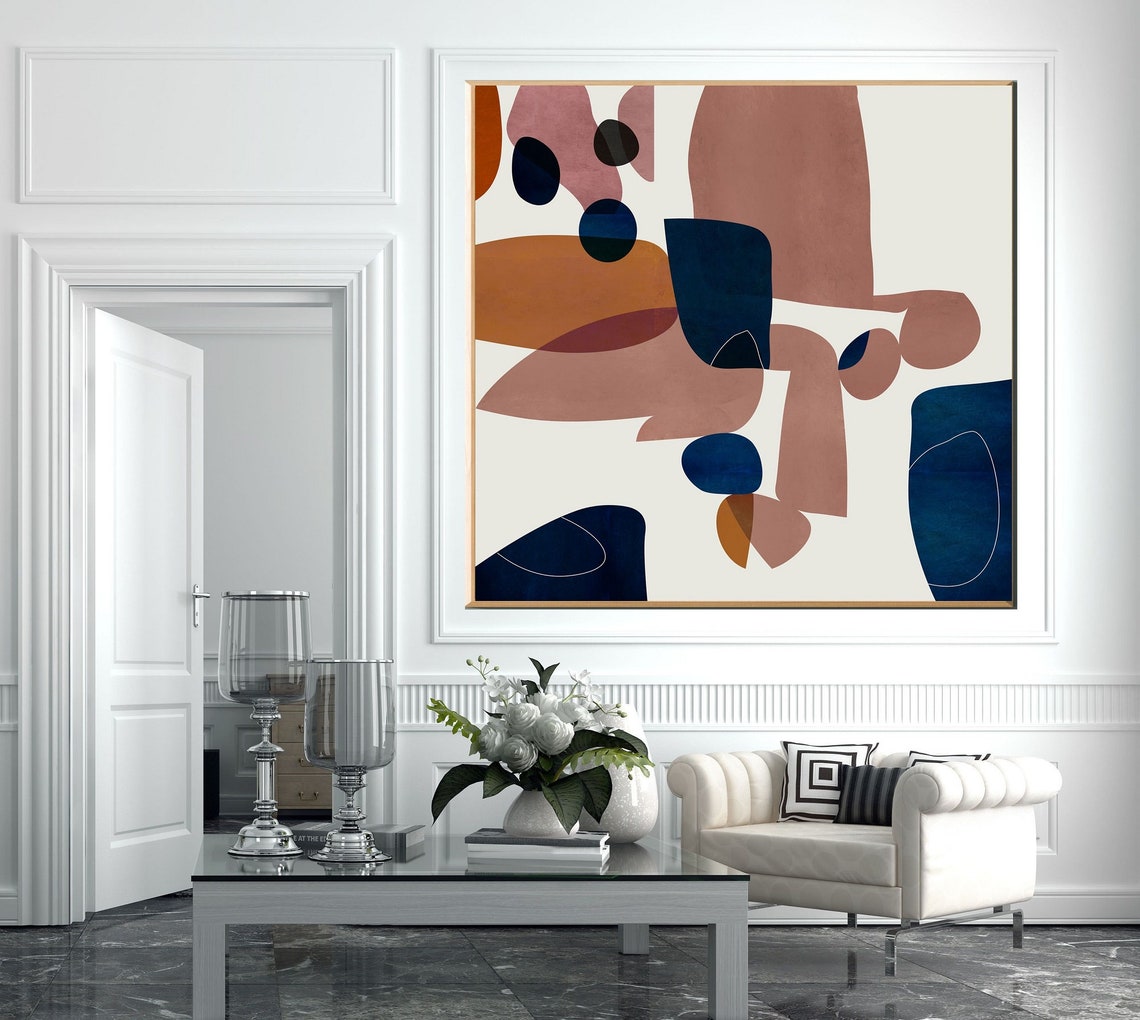 Minimal Abstract Geometric Art Print Download Large Square | Etsy