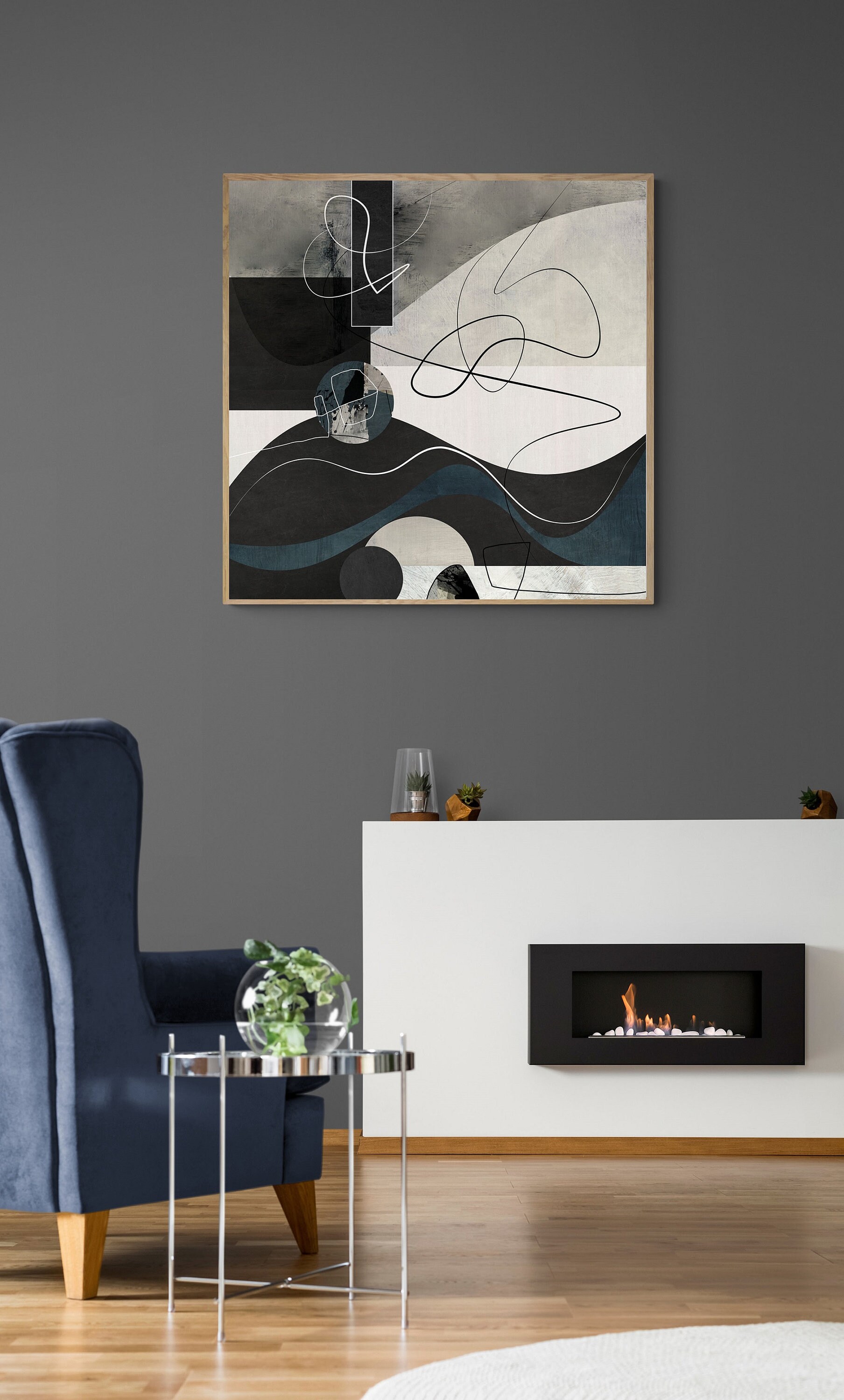 Modern Abstract Home Decor Printable Wall Art With Neutral - Etsy