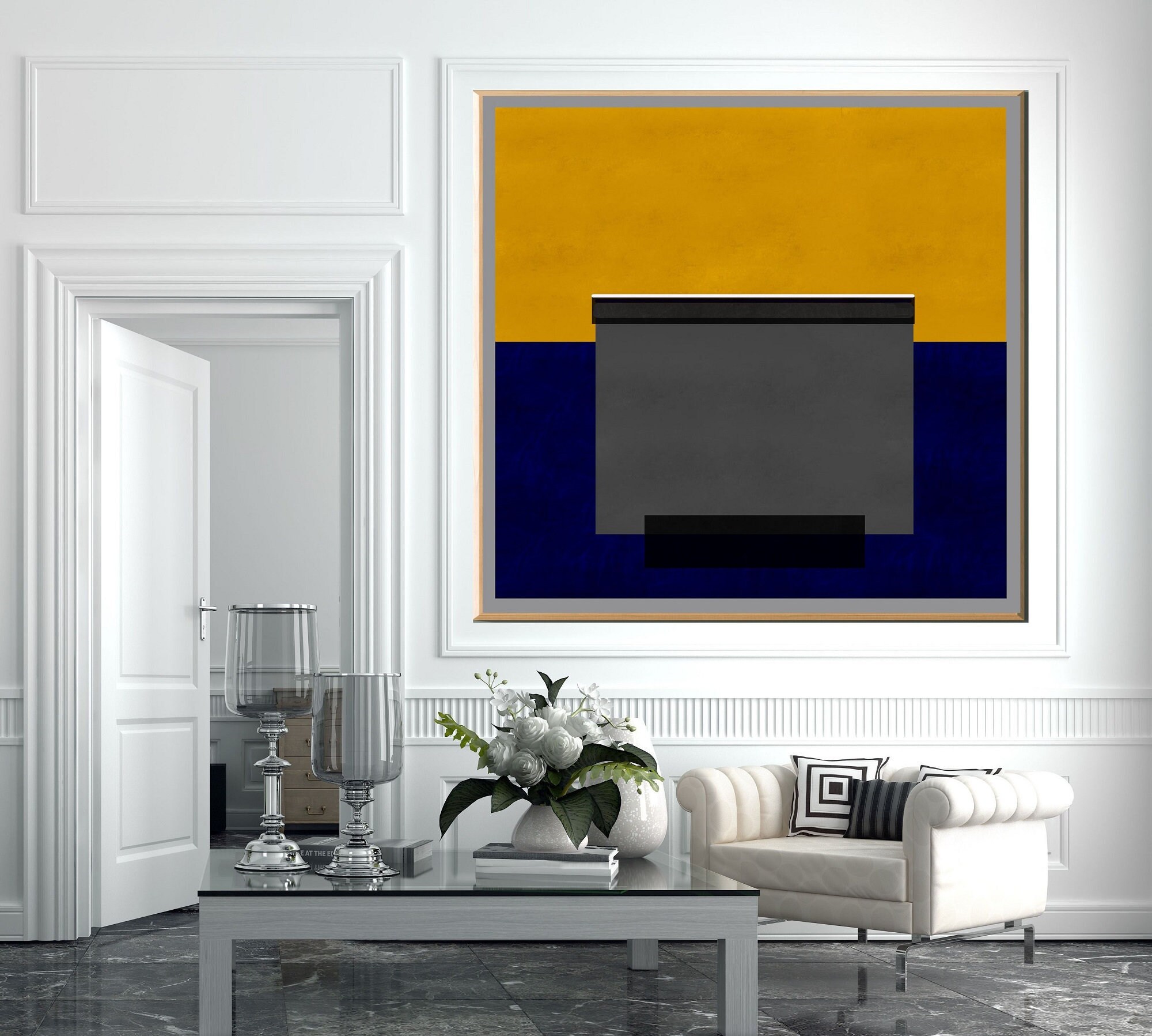 Mark Rothko Style Artwork Large Square Abstract Geometric | Etsy