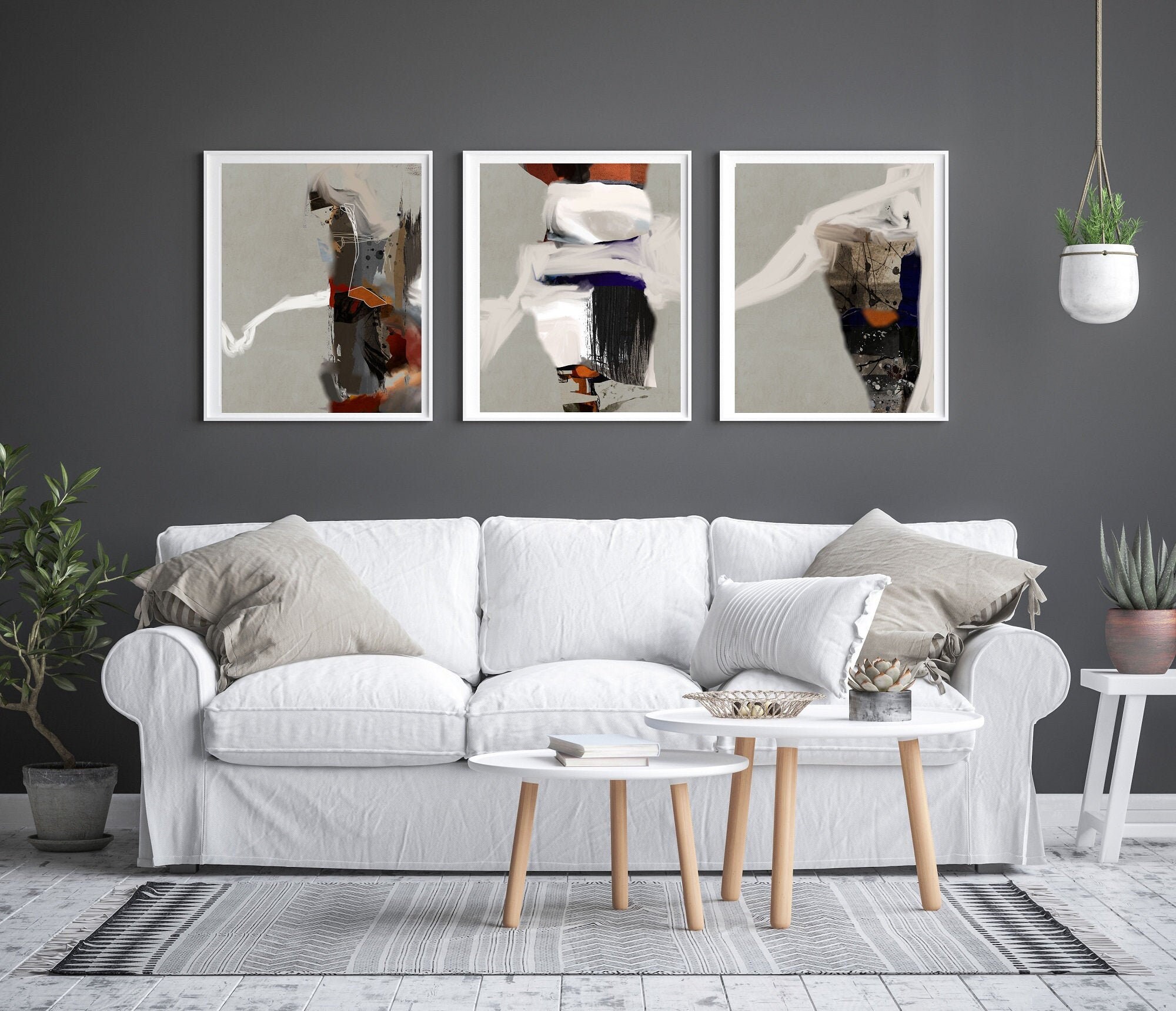 Modern Abstract Print Set Set of 3 Abstract Prints - Etsy