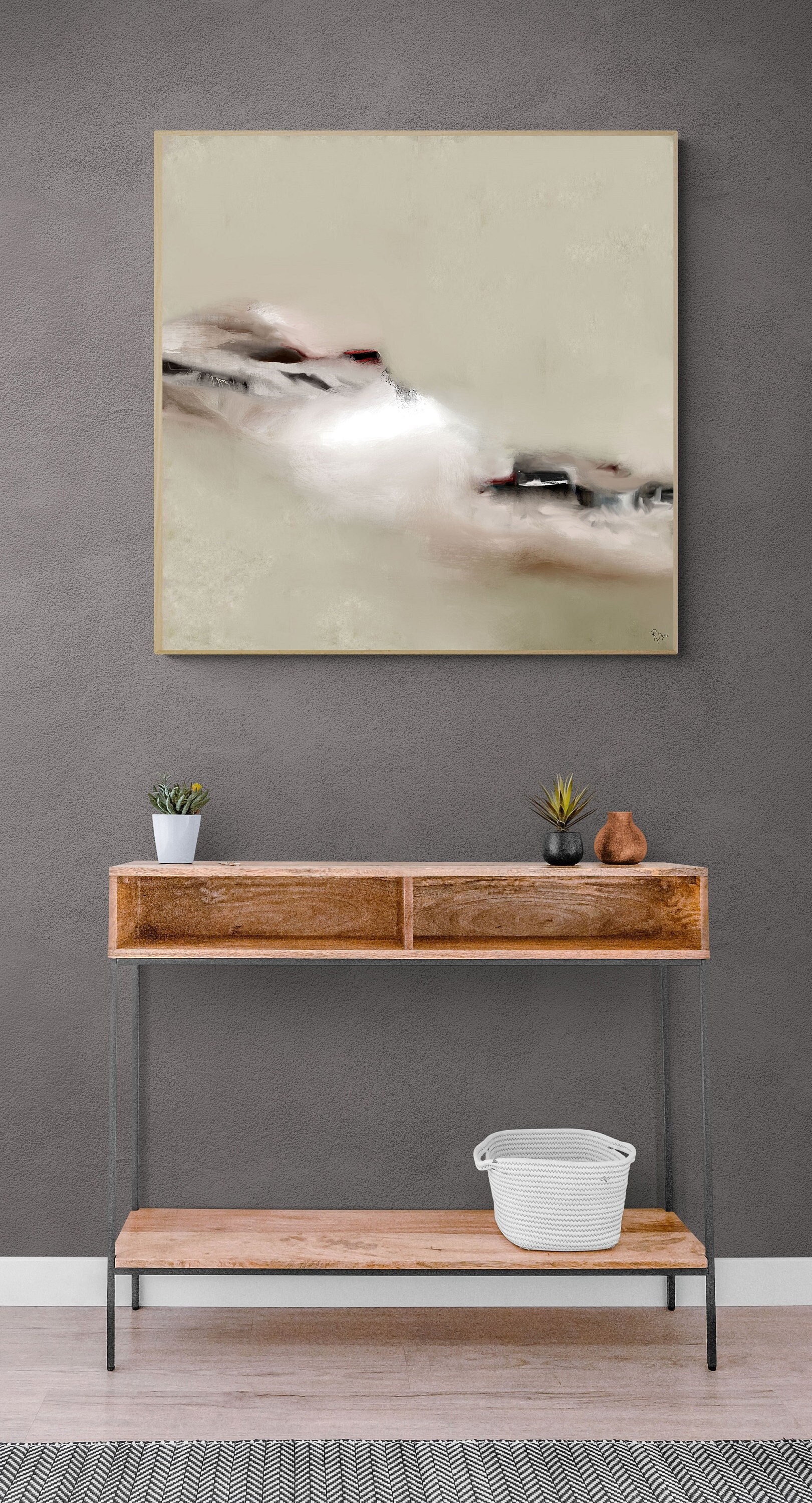 Soft Pastel Minimalist Abstract Painting Large Square - Etsy