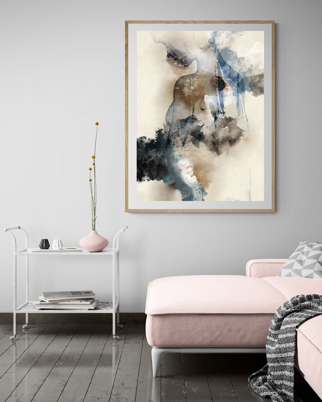 Abstract Female Figure Art Print: Watercolor Acrylic Painting (digital ...