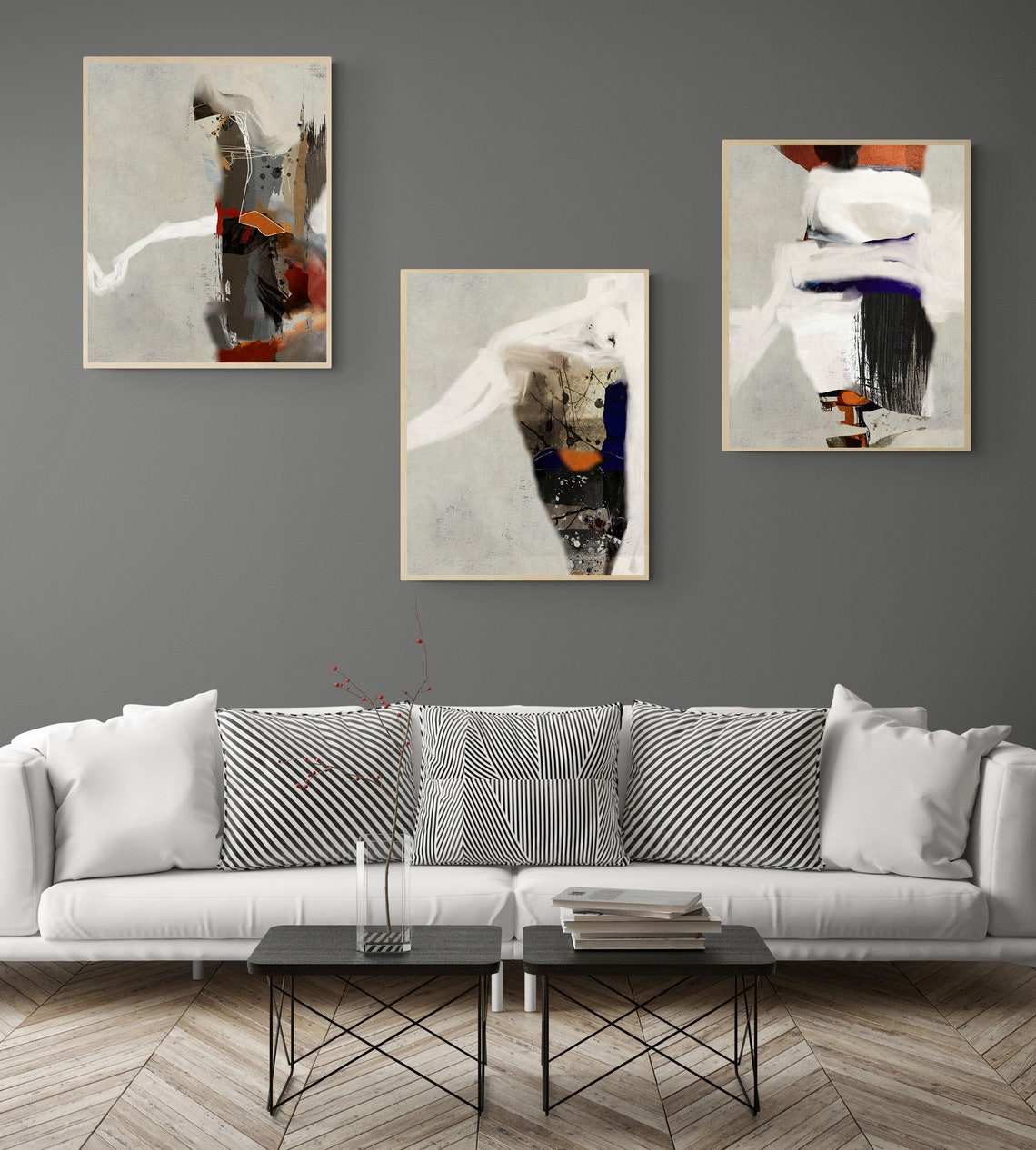 Modern Abstract Print Set Set of 3 Abstract Prints - Etsy
