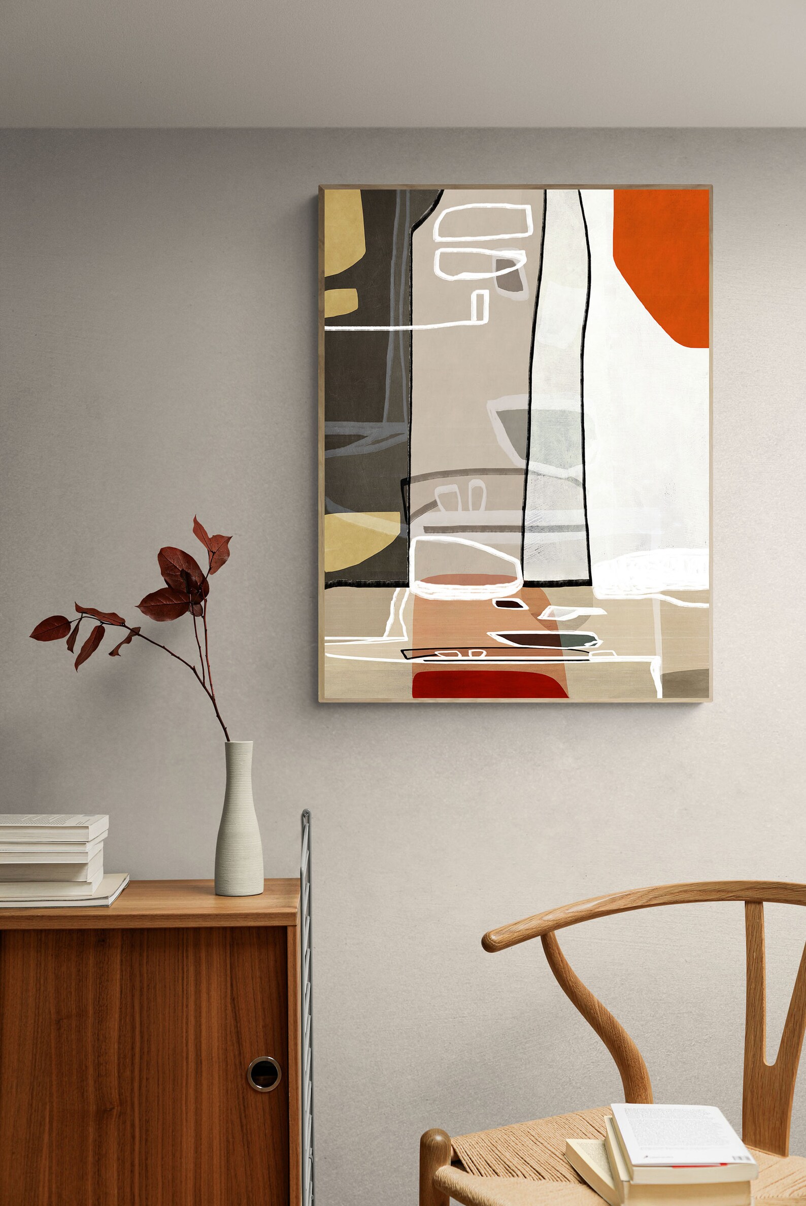 Abstract Art Print for Instant Download, Colorful Abstract Geometric ...