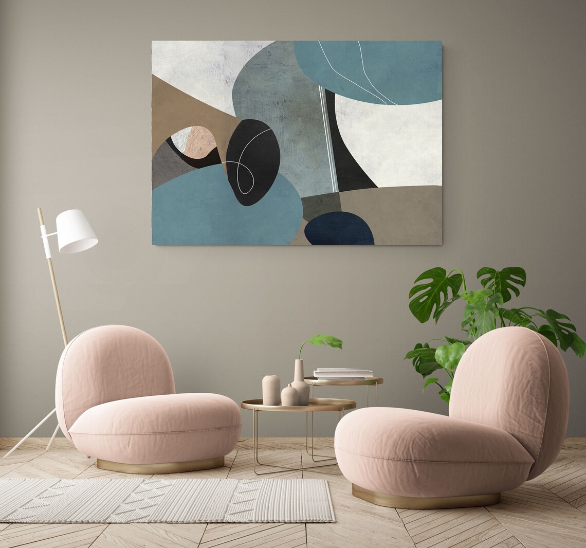 Abstract Neutral Art Set of 2 Prints Minimalist Abstract - Etsy