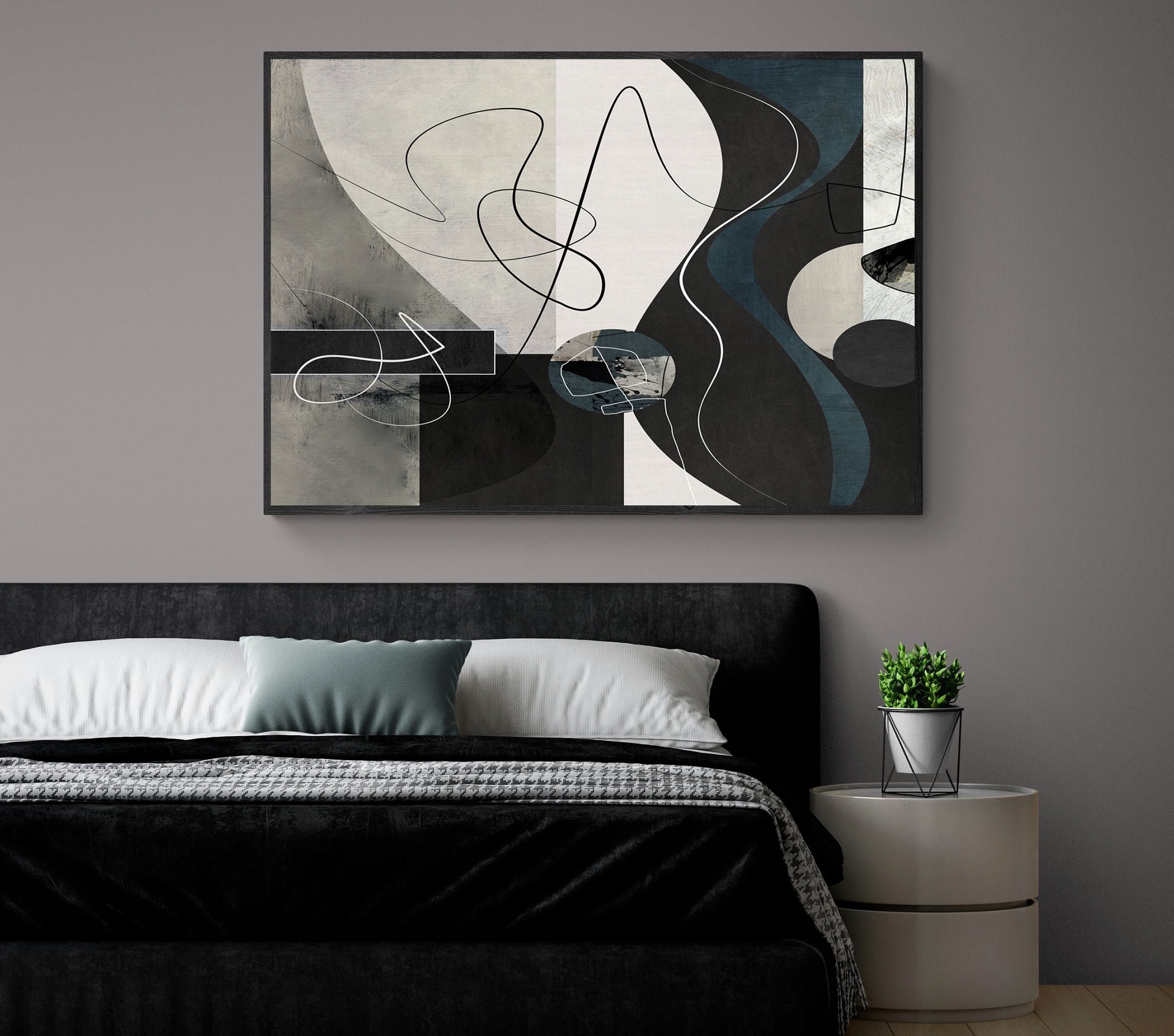 Modern Abstract Home Decor Printable Wall Art With Neutral - Etsy