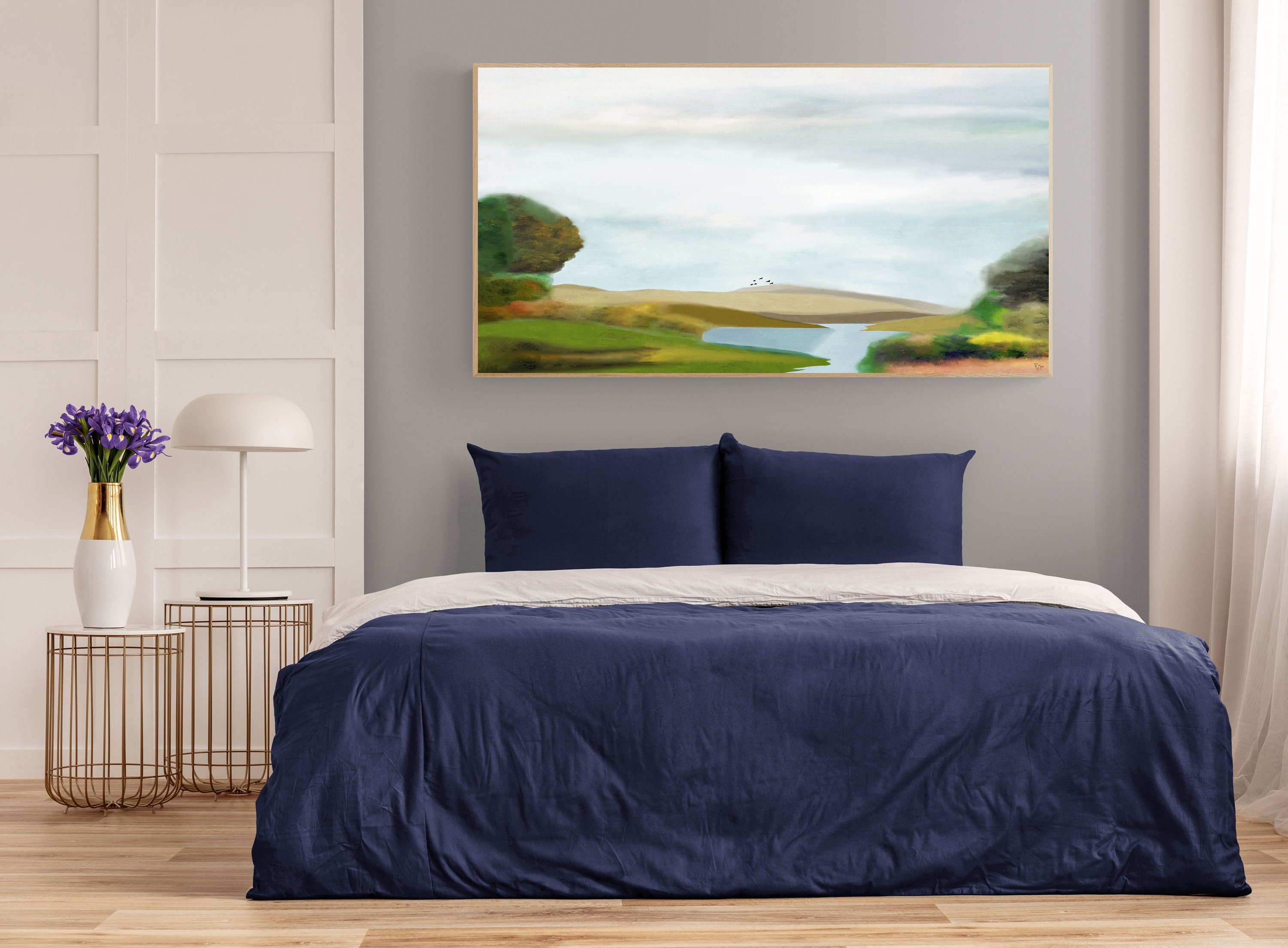 Large Printable Landscape With Hills Forests Lakes and a Big - Etsy