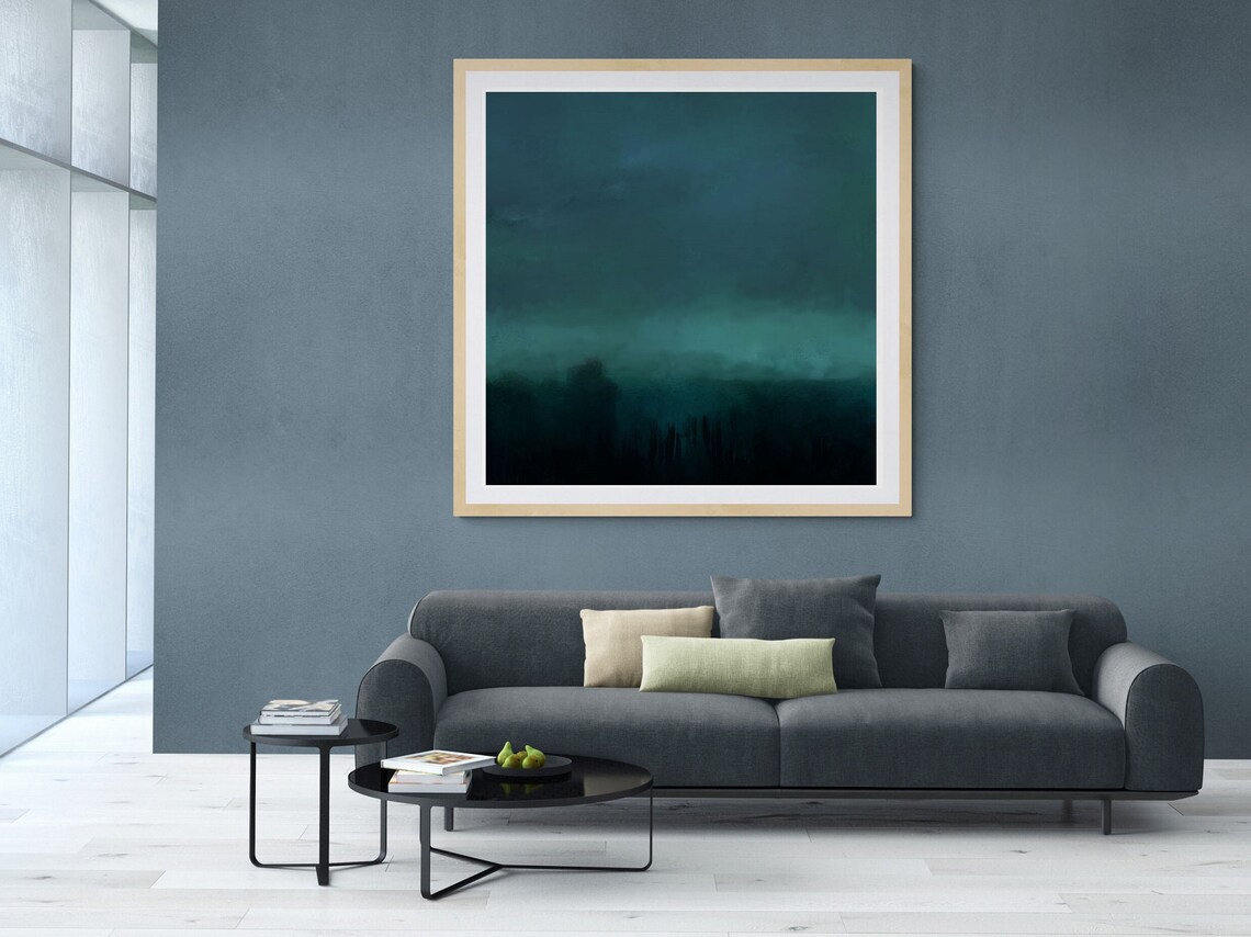 Large Green Abstract Landscape Printable Painting Large - Etsy