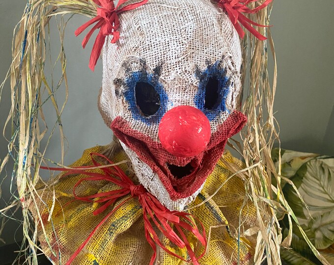 Clown Burlap Clown Mask Zany Lany - Etsy