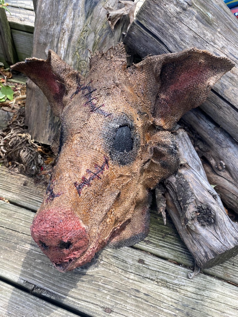 Hog Pig Mask. Halloween. Butcher..burlap Mask - Etsy