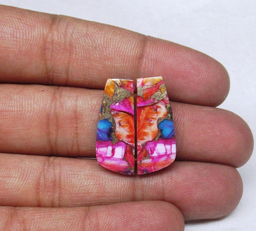 Mohave Pink Spiny Oyster Turquoise Pair Oyster Turquoise - Etsy