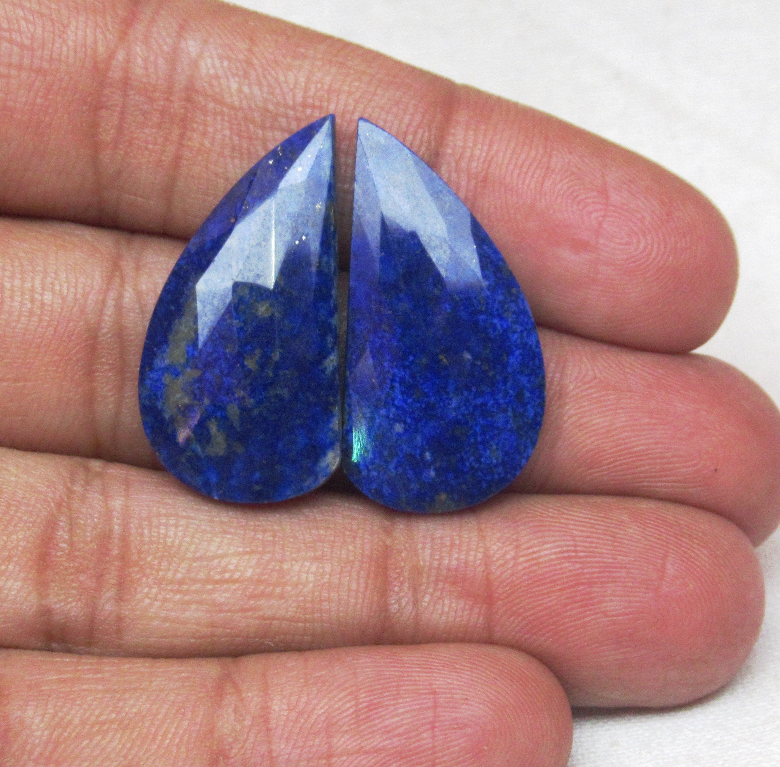 Craft Supplies & Tools Natural Lapis Lazuli Rose Cut Pair Gemstone Lot ...