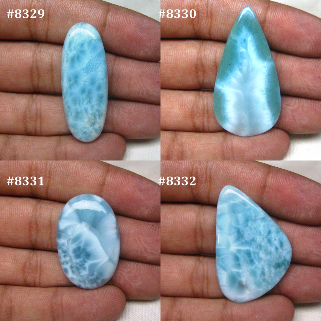 Larimar Cabochon-top Quality Blue Larimar Gemstone Natural Dominican ...