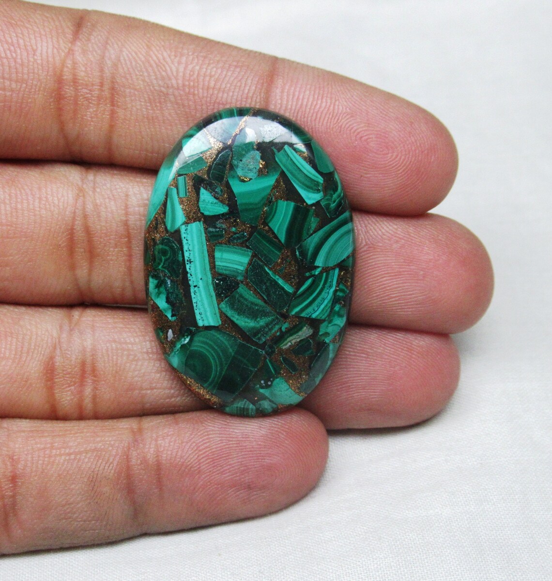 Copper Malachite Cabochon Oval Shape 27 X 40 X 5 Mm Copper - Etsy