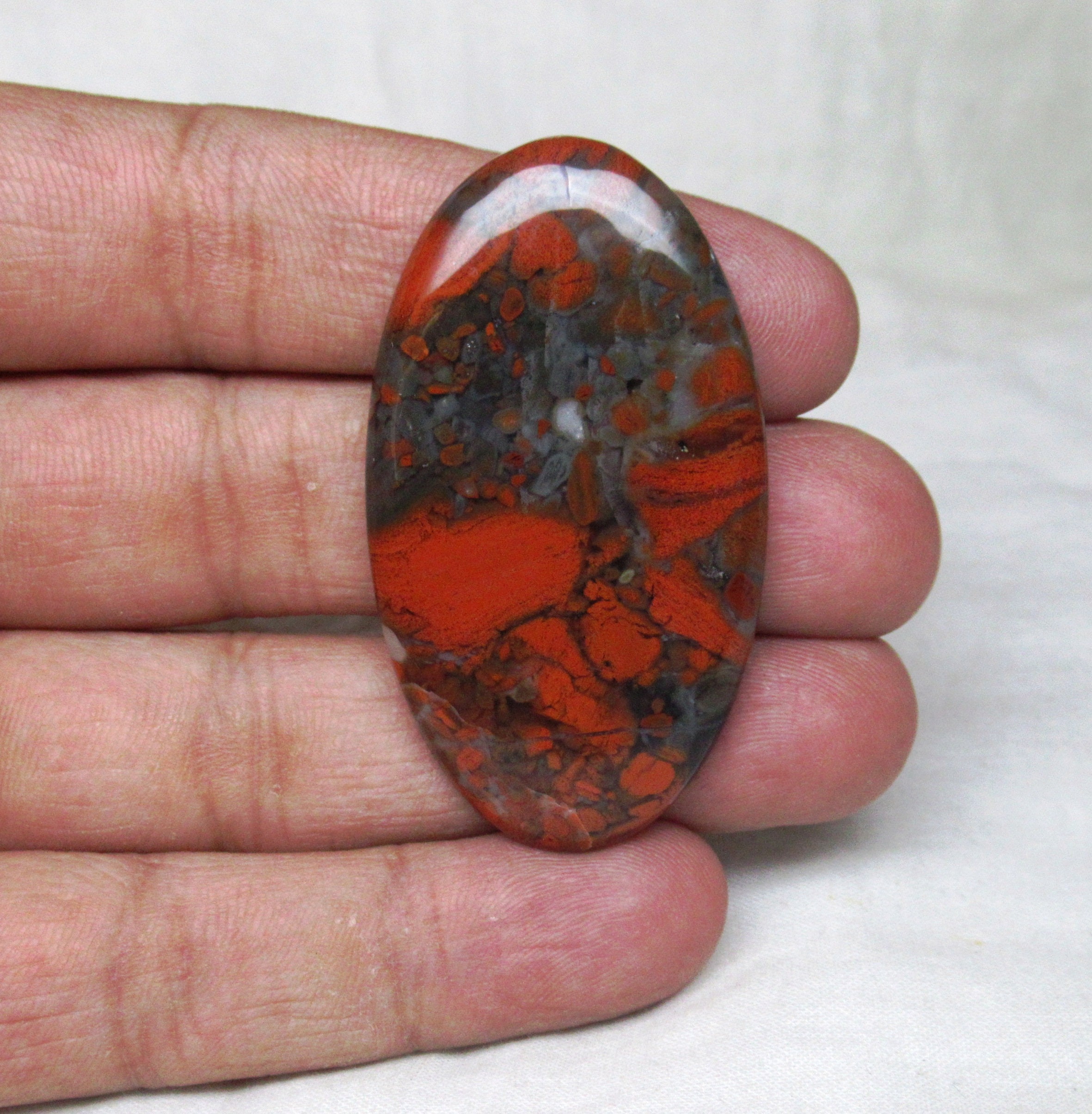 Red Brecciated Jasper Cabochon Oval 29 x 52 x 5 mm Natural Red | Etsy