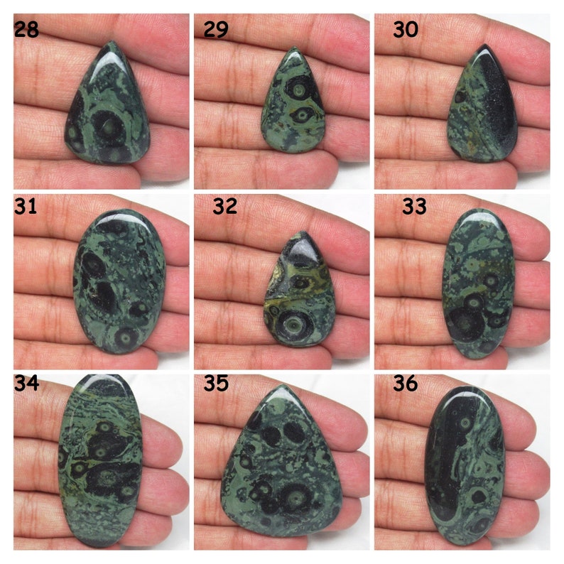 Green Star Galaxy Granite Cabochon: Celestial Jewelry Making Stone ...