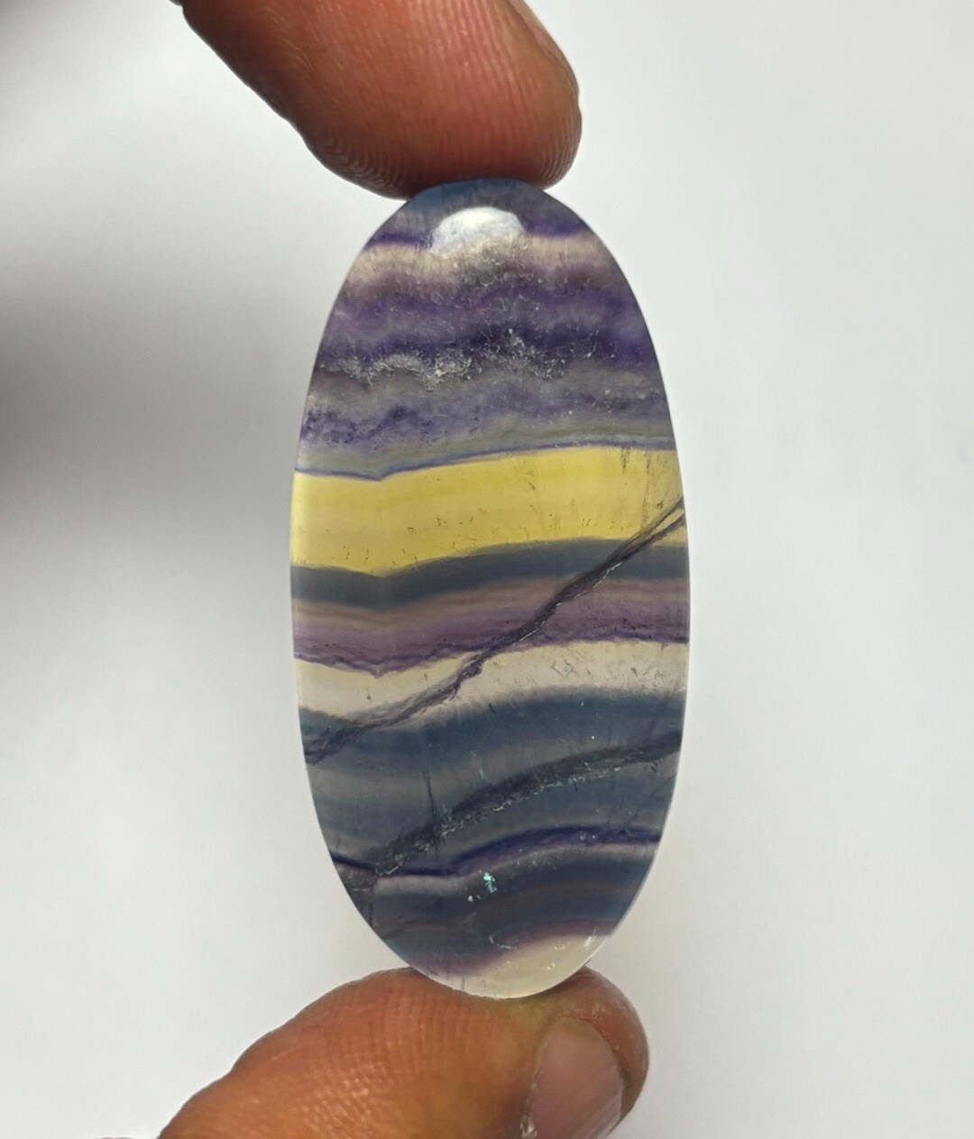 Natural Fluorite Cabochon Multi Color Fluorite Healing Crystal Fluorite ...