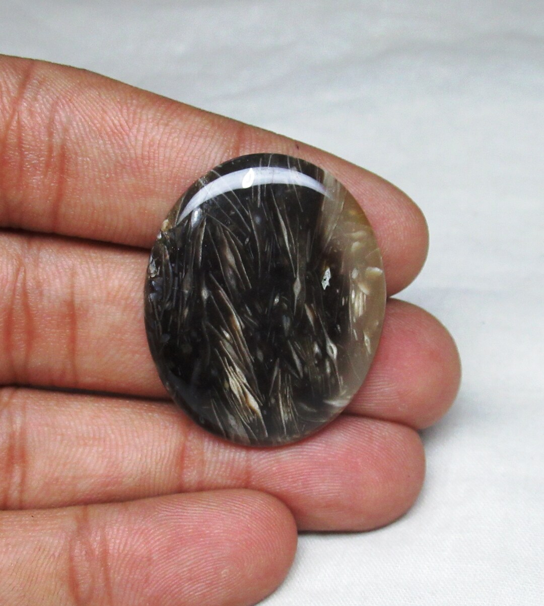 Bat Cave Jasper Gemstone Cabochon Flat Back Gemstone Size 28 X 34 X 5 ...