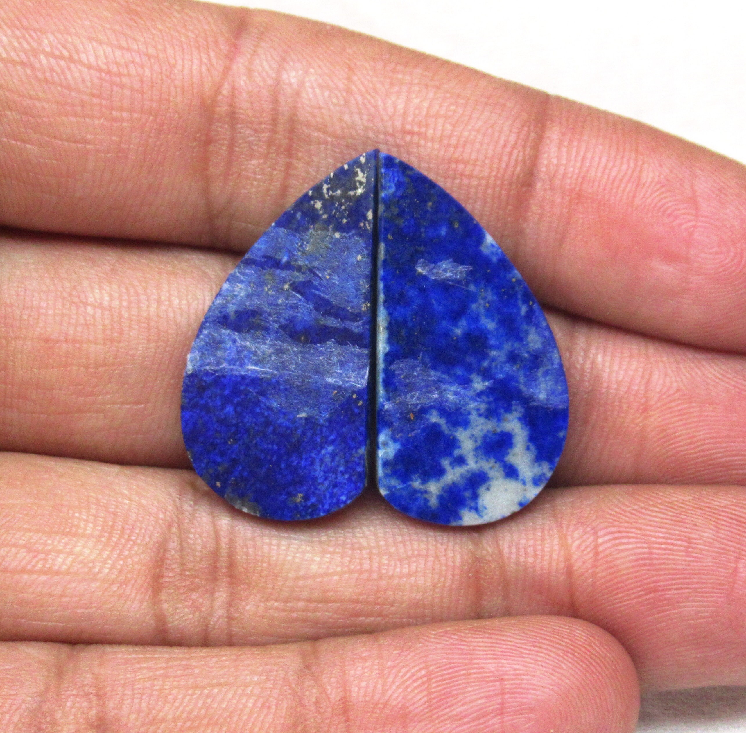Craft Supplies & Tools Natural Lapis Lazuli Rose Cut Pair Gemstone Lot ...