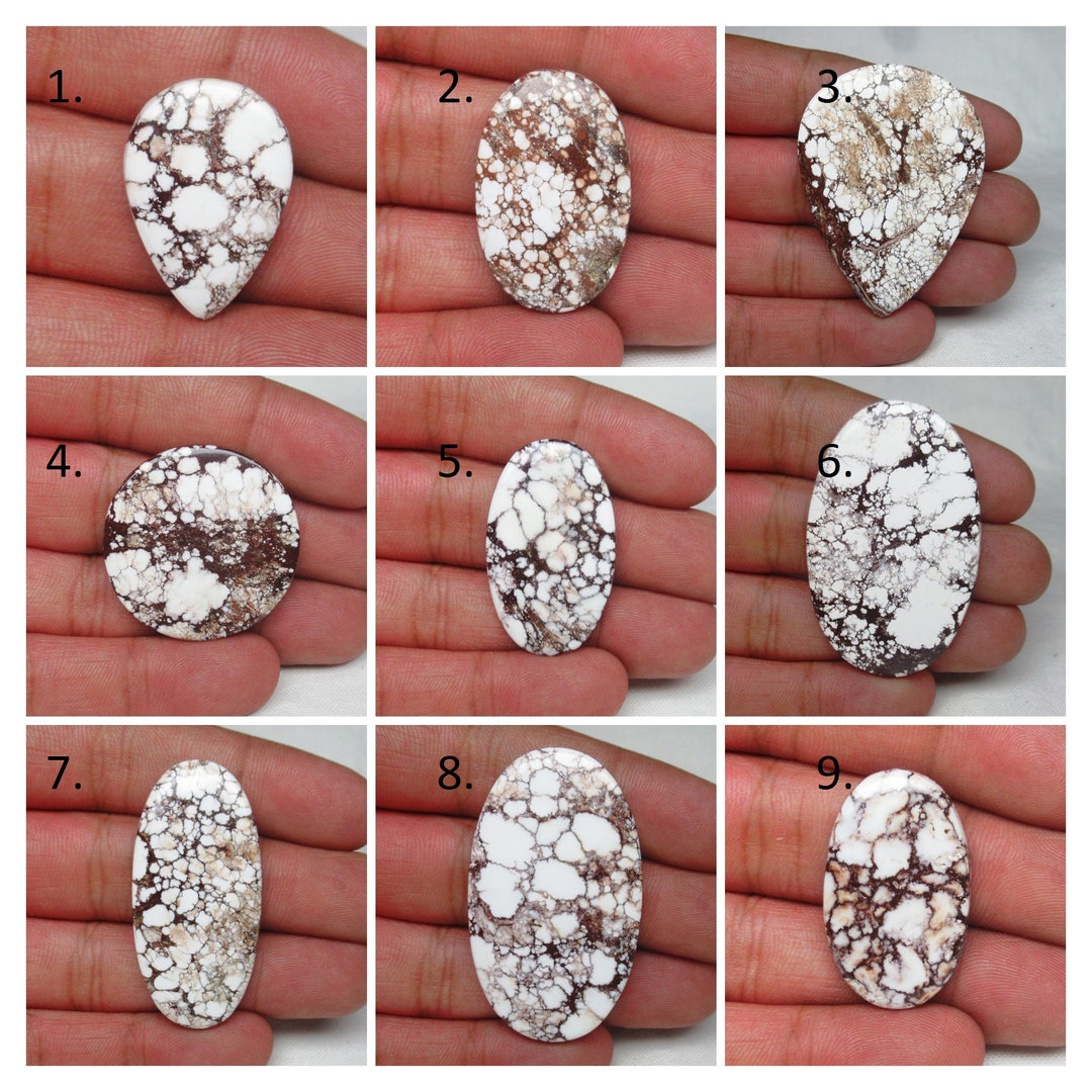 Natural Wild Horse Magnesite Gemstone Cabochon Loose Flat Bottom ...