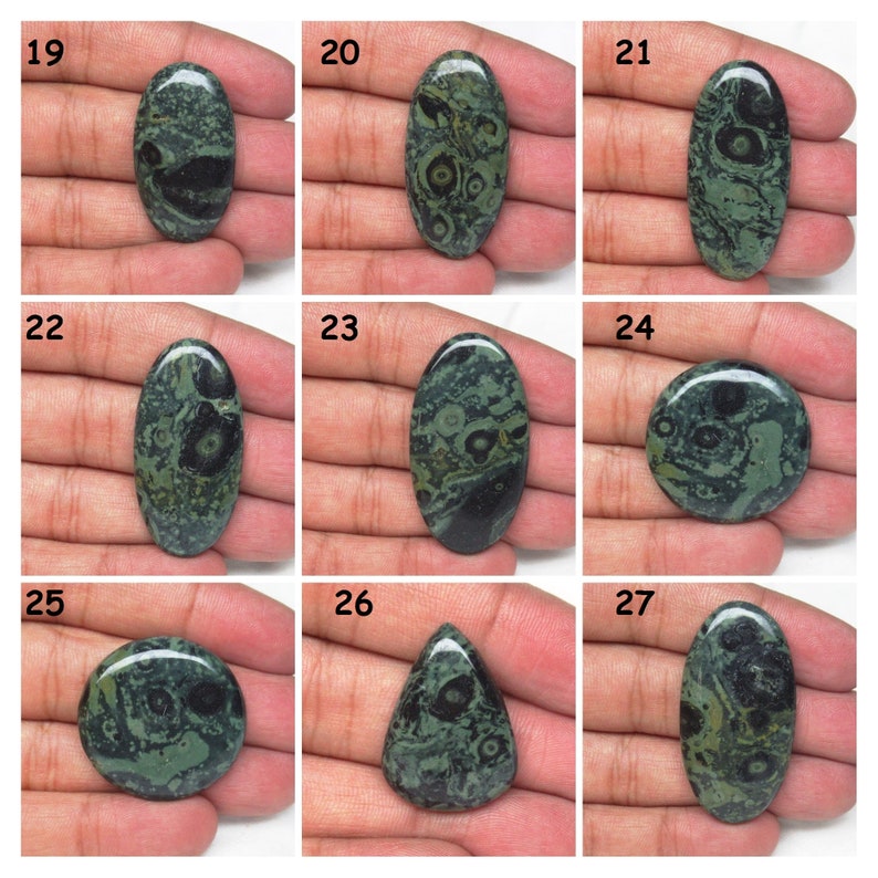 Green Star Galaxy Granite Cabochon: Celestial Jewelry Making Stone ...