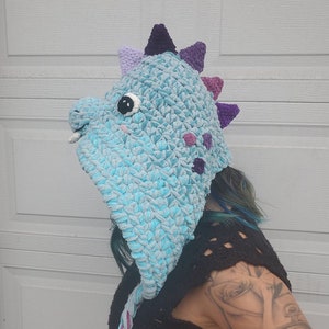 Crochet Pattern - Dino Hood - Etsy