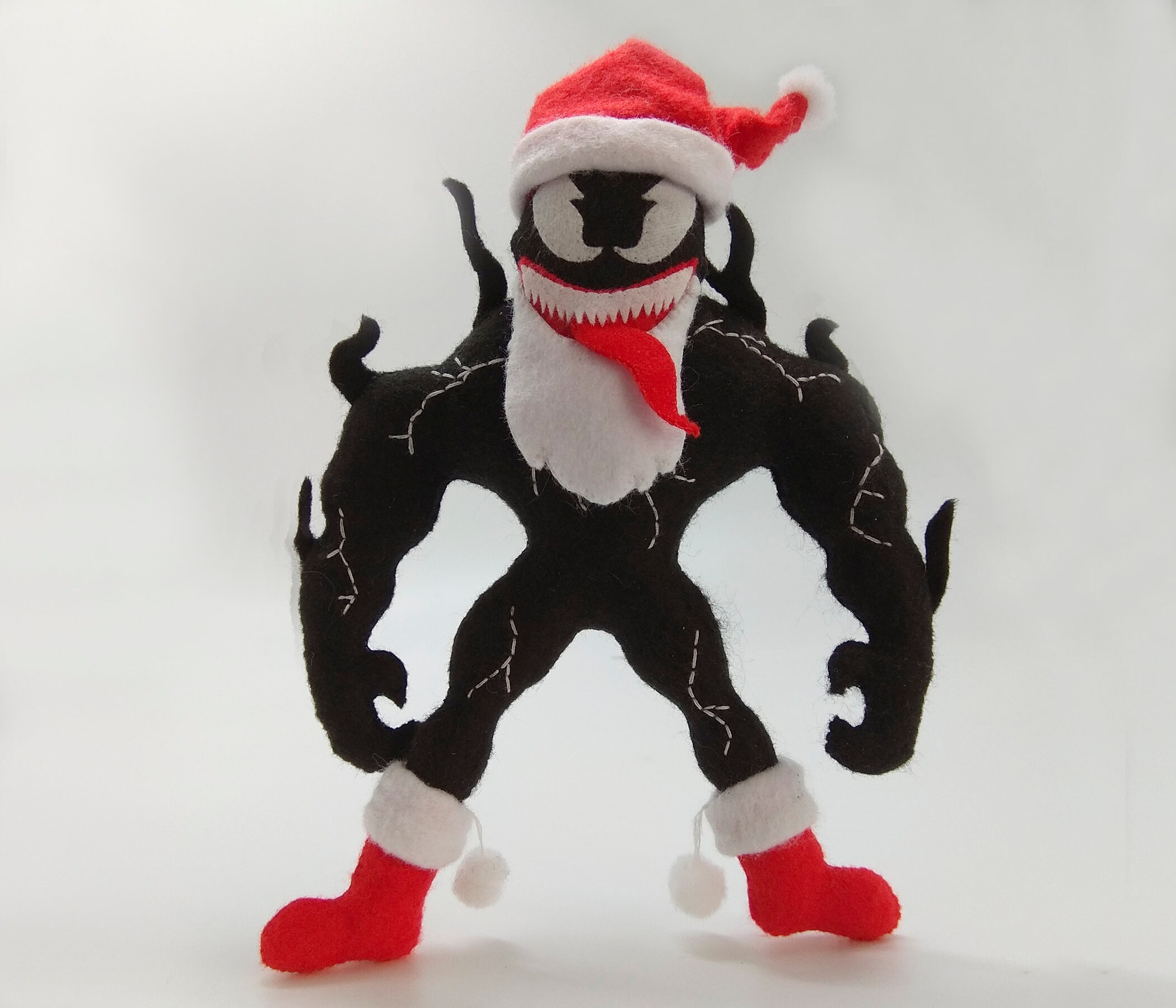 Venom Santa doll venom in Santa hat Plush venom Spooky | Etsy