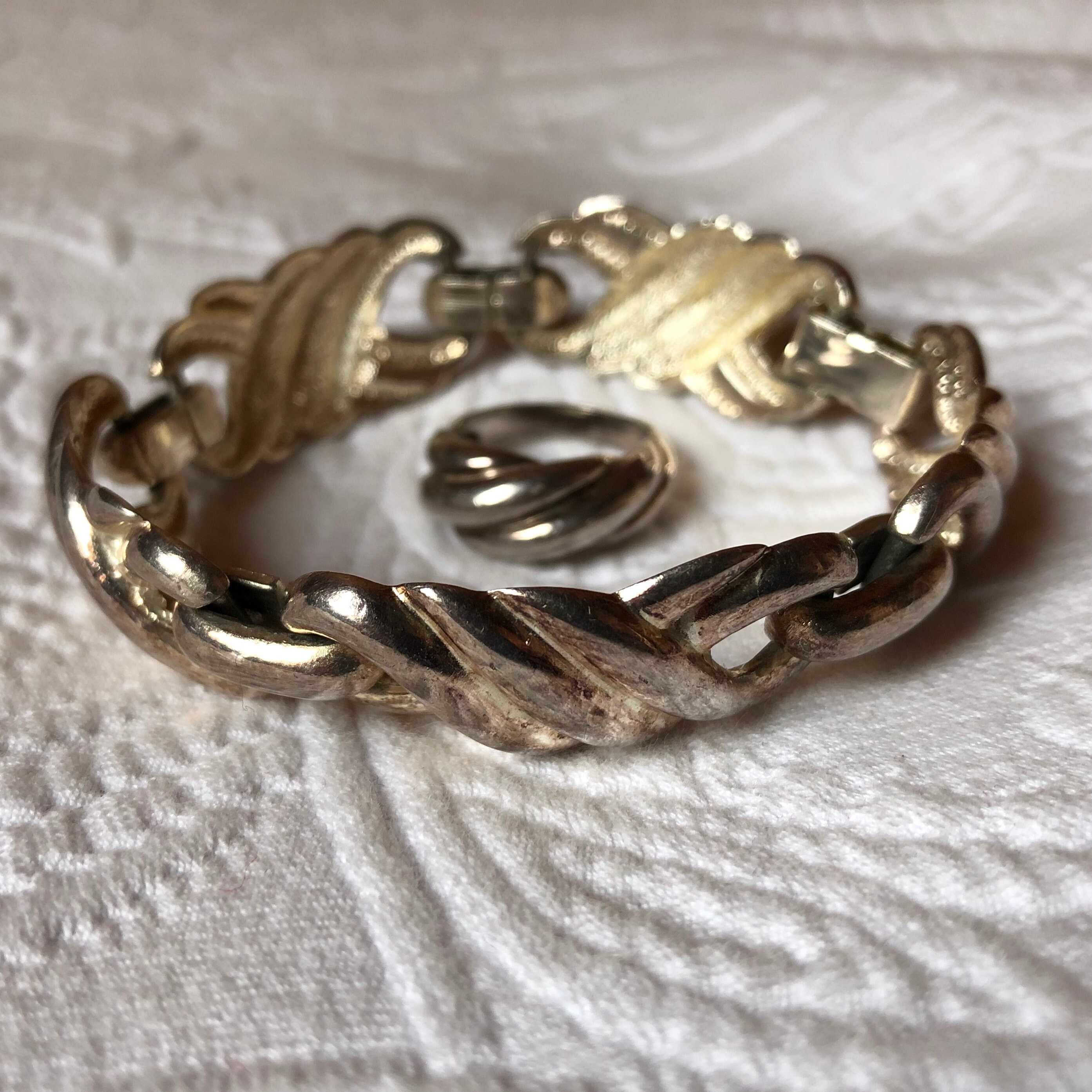 Vintage Elegant Rétro 1950s Style Chain String Bracelet With Matching ...