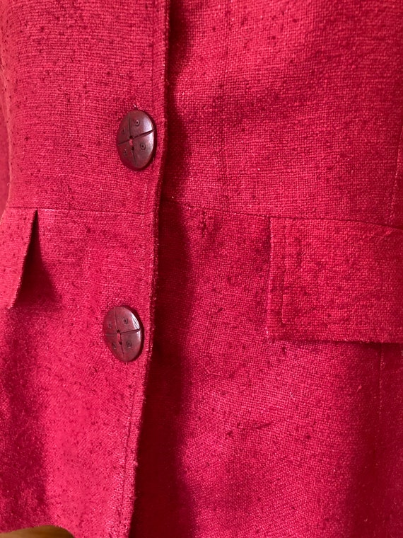 Wonderful Vintage! Raspberry red raw silk jacket & sk… - Gem