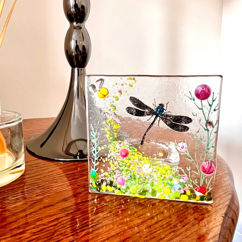 Dragonfly Fused Art - Etsy UK