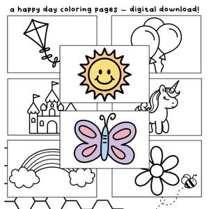Happy Day Coloring Pages - DIGITAL DOWNLOAD - Etsy