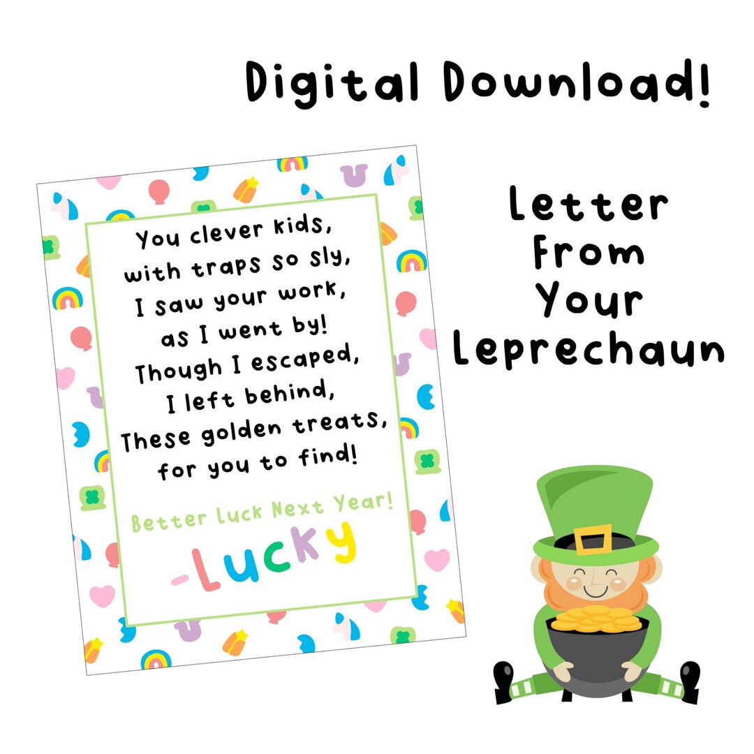 Letter From Your Leprechaun - Digital Download, St. Patrick's Day ...