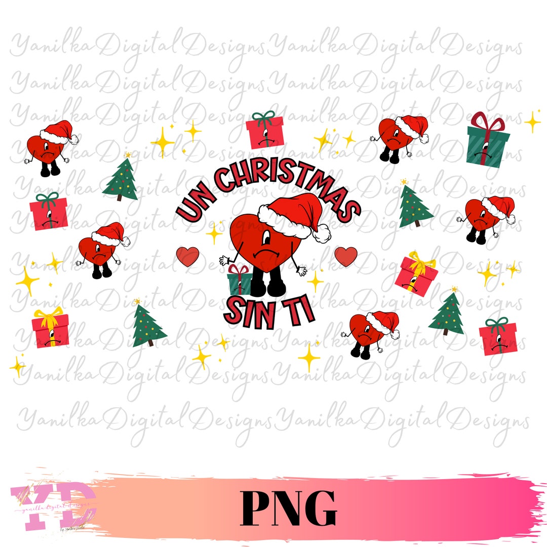 Un Christmas Sin Ti PNG (NOT SVG) for Glass Can 16oz - Etsy