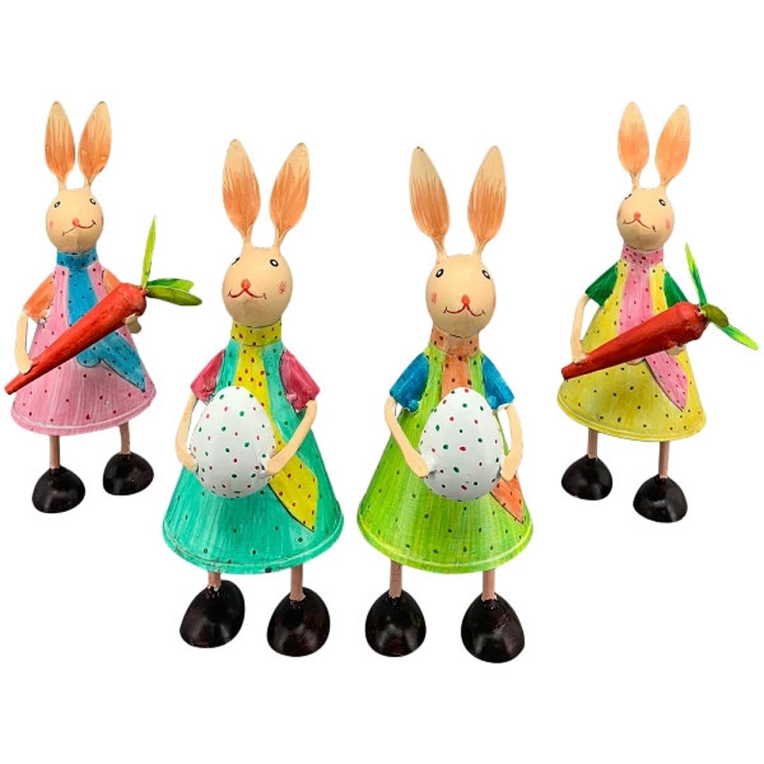Metal Easter Bunny With Carrot or Easter Egg - Etsy
