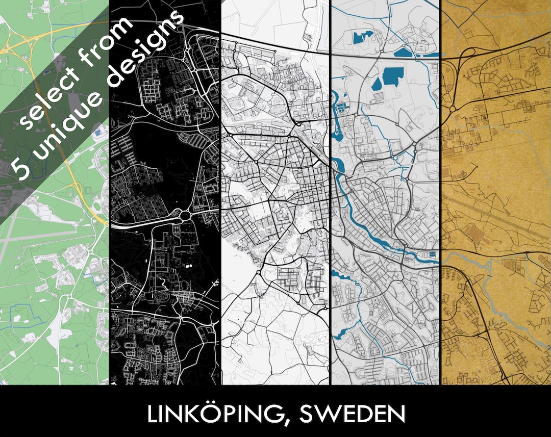 LINKÖPING Map, City Poster, Sweden, Linköping Karta, Digital Download ...