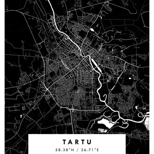 TARTU Map, City Poster, Estonia, Tartu Kaart, Digital Download, Tartu ...